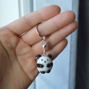 Skeptical Bear Polymer Clay Keychain - Brown/white/panda - Etsy