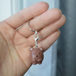 Skeptical Bear Polymer Clay Keychain - Brown/white/panda - Etsy