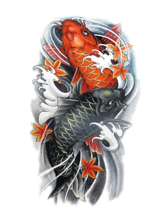 Koi Fish Leg Sleeve Tattoos