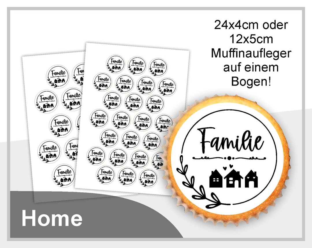 Muffin Toppers Cupcake Toppers Home Family Gift Idea Mother Father ...