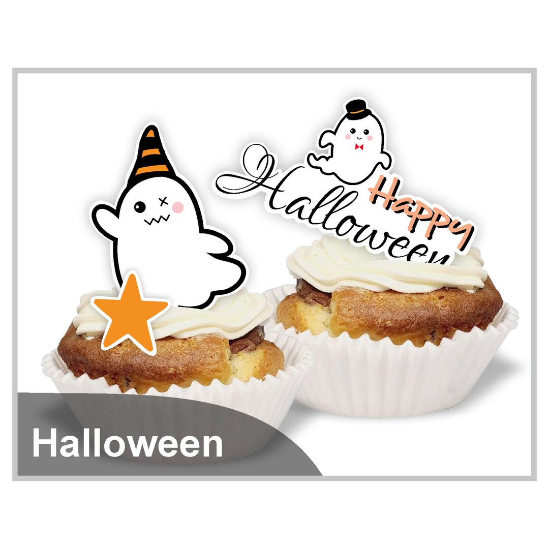 Muffin Toppers Cake Topper Halloween Special Shape 24 Pieces - Etsy