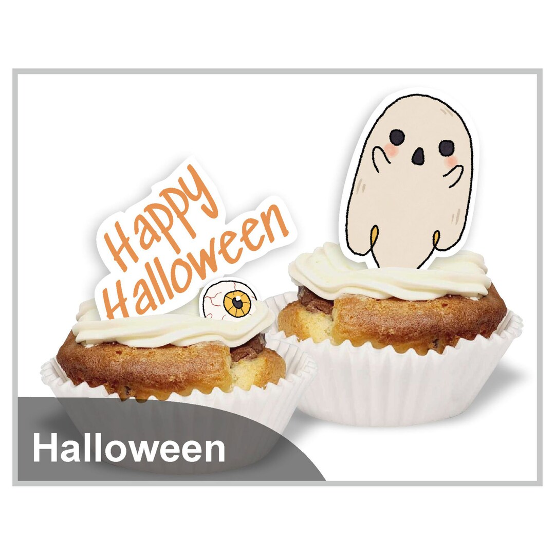 Muffin Toppers Cake Topper Halloween Special Shape 24 Pieces - Etsy