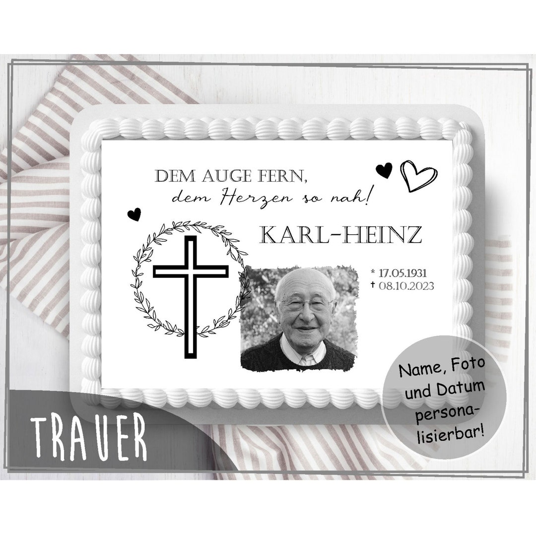 Mourning DIN A3 Cake Topper Funeral Service Personalized With - Etsy