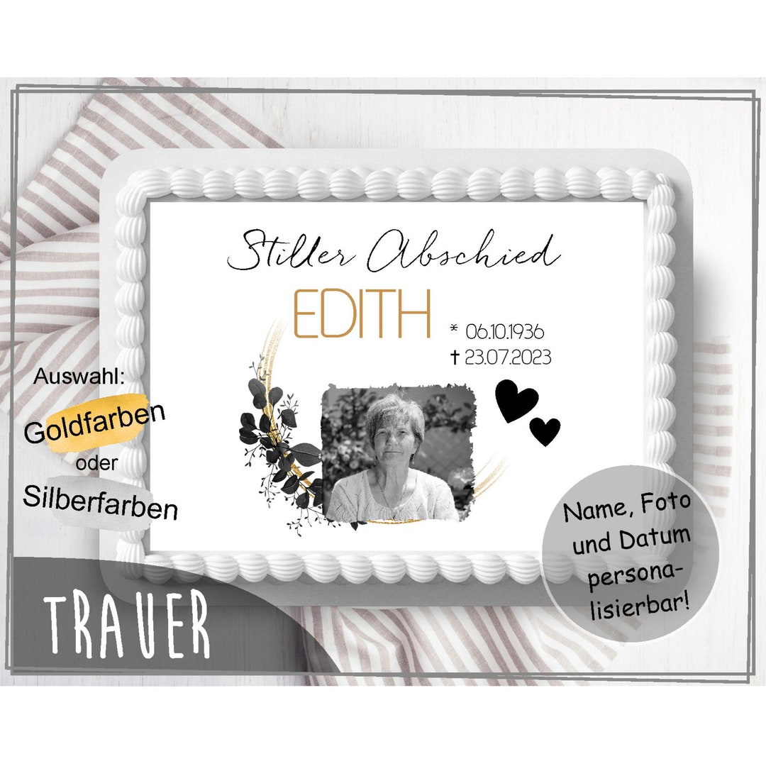 Mourning DIN A3 Cake Topper Funeral Service Personalized With - Etsy