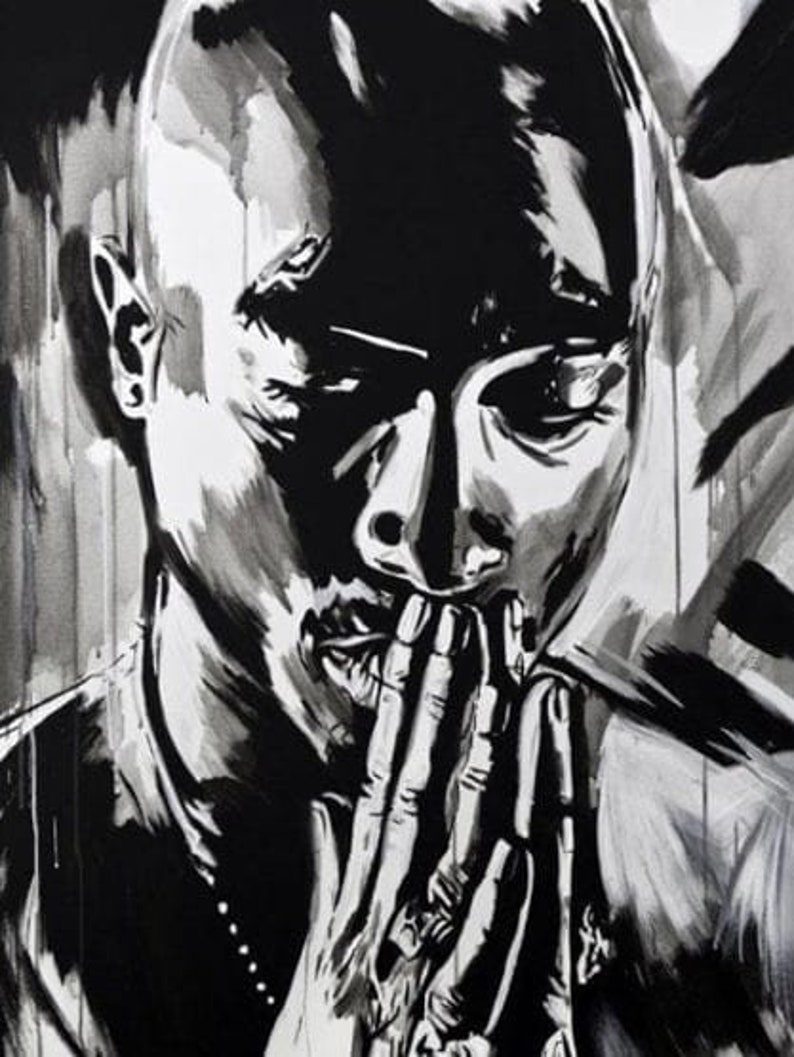 TUPAC PRAYING Music Poster Painting on Canvas Canvas Art - Etsy