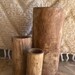Hand Carved Wooden Vase, Heavy Wooden Log Vases, Rustic Style Vase for ...