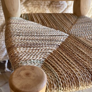 Handwoven Raffia Chair, Wood and Natural Rope Dining Stool, ARABASTTA ...