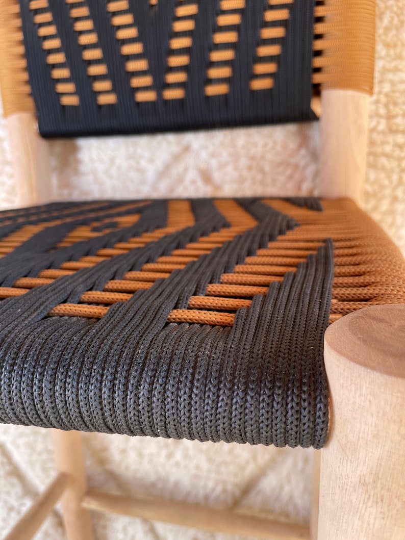 Moroccan Tall Bar Stool With Texture, Laurel Wood With Fabric Seat ...