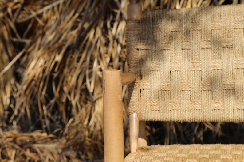Handmade Moroccan Lounge Chair, Handwoven Walnut Wood Straw Chair ...