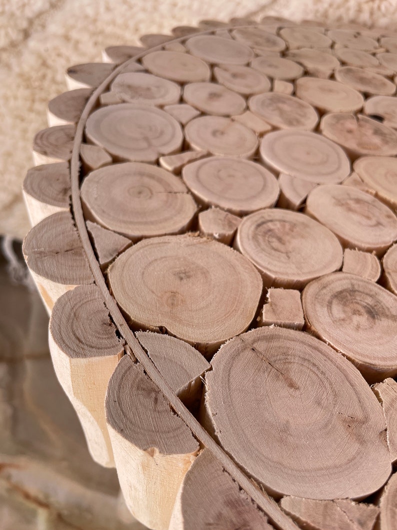 Handmade Moroccan Accent Side Table Made of Logs of Wood,handcarved ...