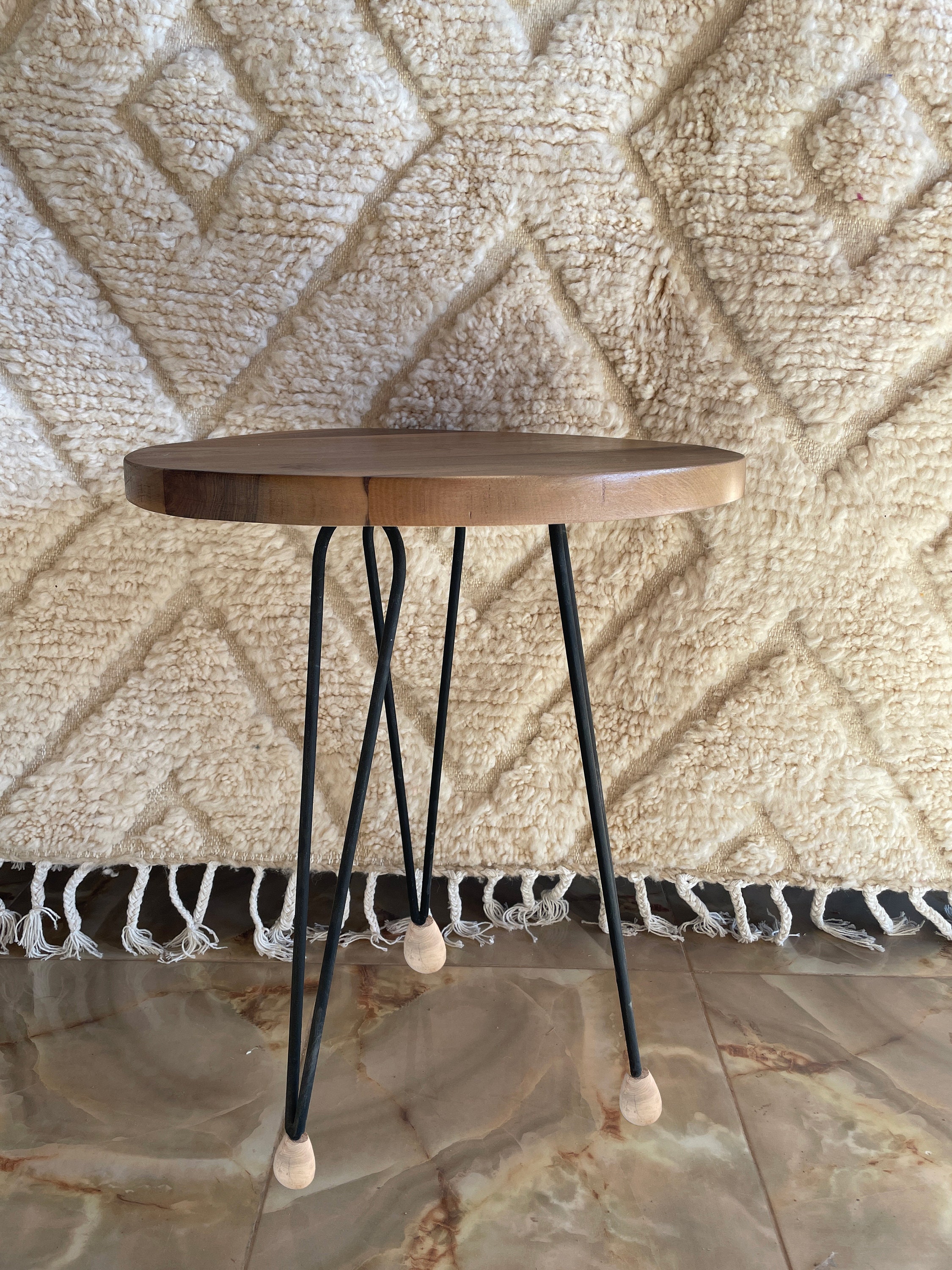 Solid Wood Coffee Table Set of 3, Side Tables, Nest of Round Tables ...