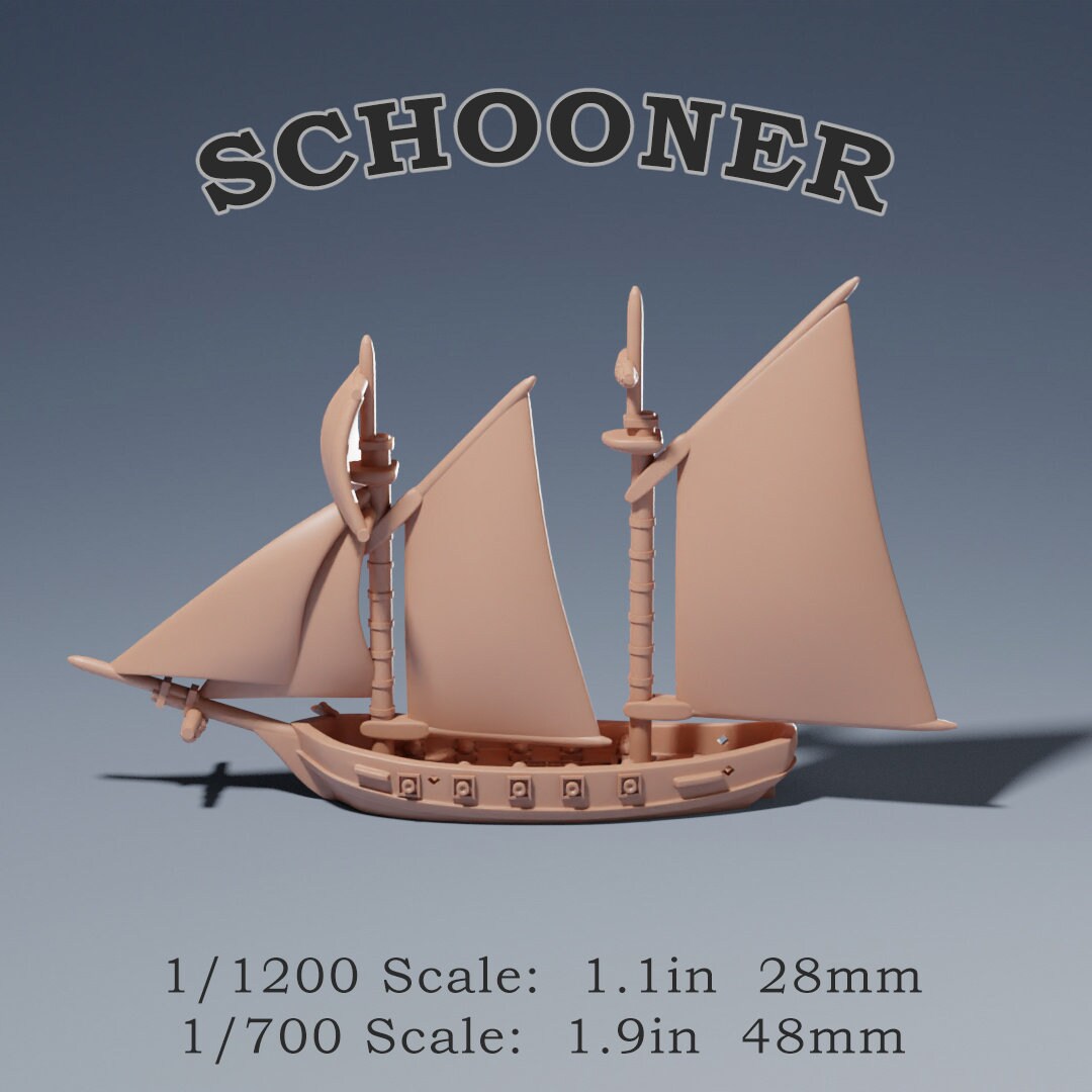 Schooner Pack | 3 Miniatures | 1/1000 Scale - Etsy