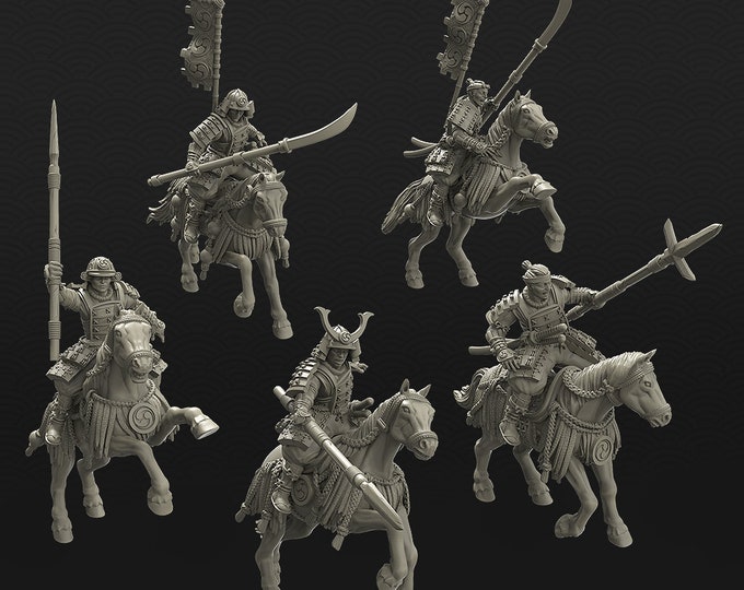 Samurai Cavalry Command Group Samurai Cavalry Kyoushuneko Miniatures 3D ...