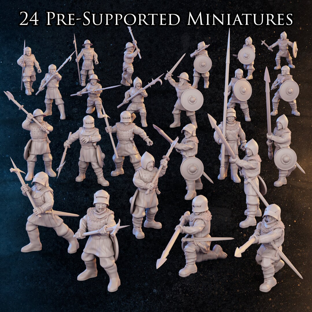 Late Medieval Infantry | 24 Miniatures - Etsy