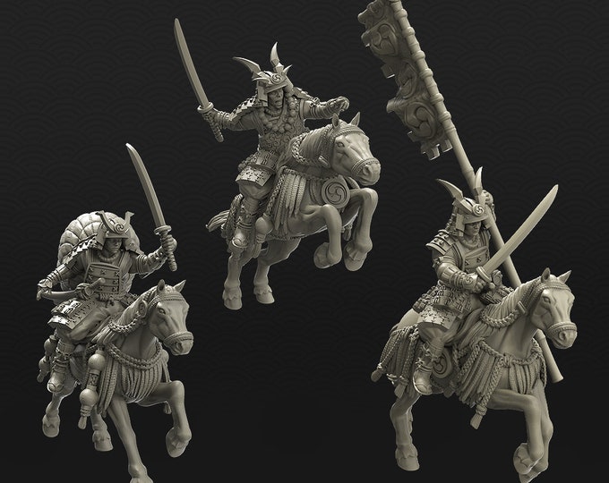 Samurai Cavalry Command Group Samurai Cavalry Kyoushuneko Miniatures 3D ...