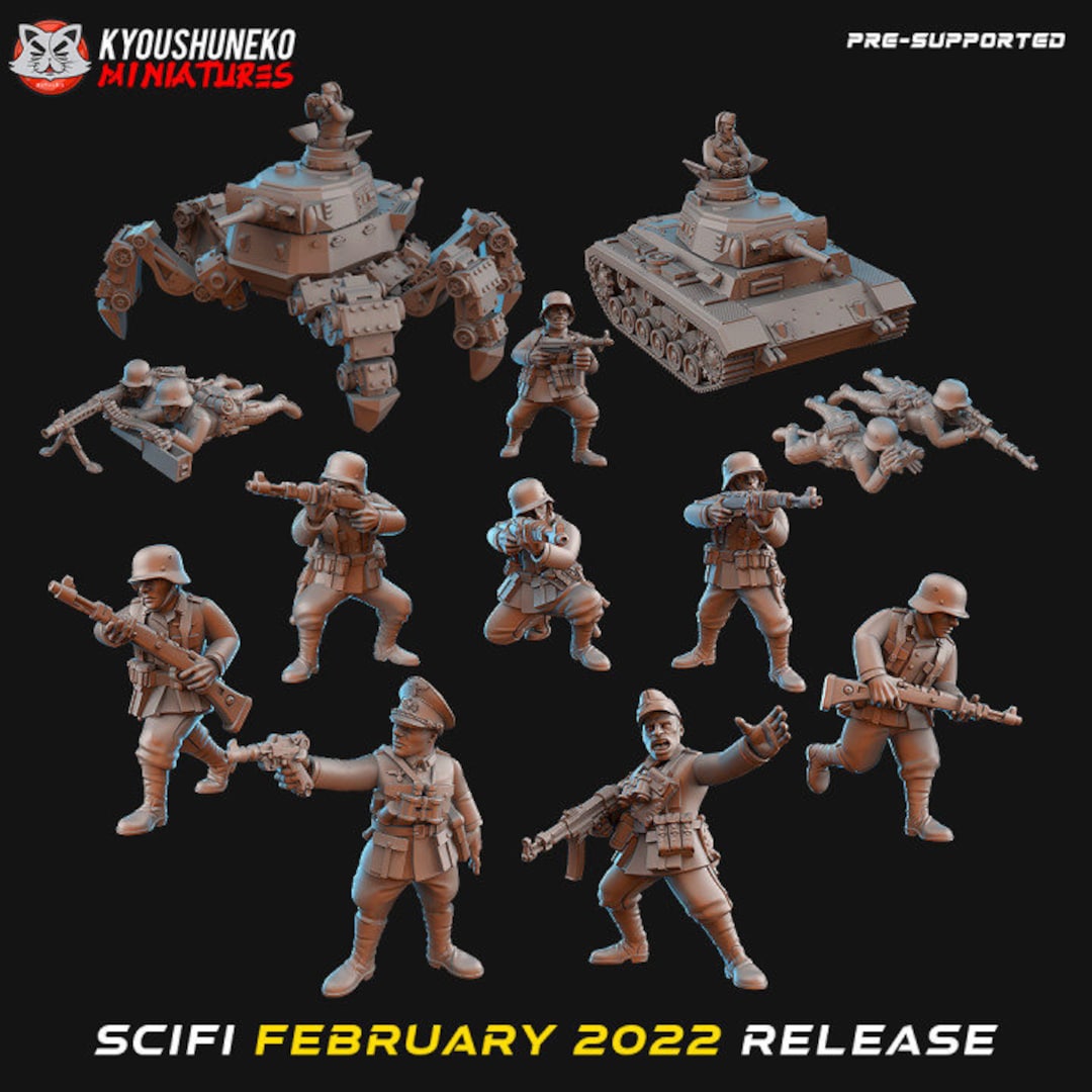 Sci-fi WW2 German Unit 12 Miniatures Sci-fi - Etsy