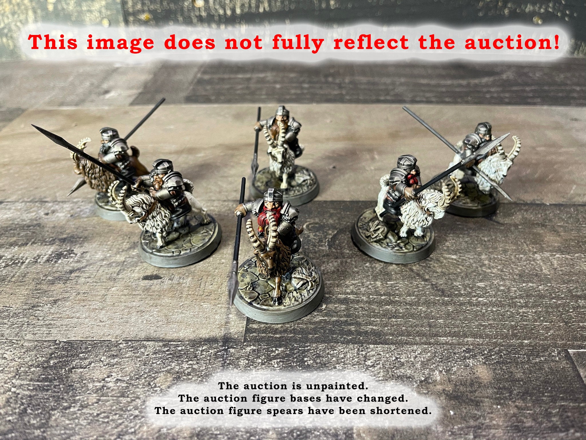 3 Iron Hills Dwarves Goat Riders Miniatures Middle Earth LOTR D&D ...