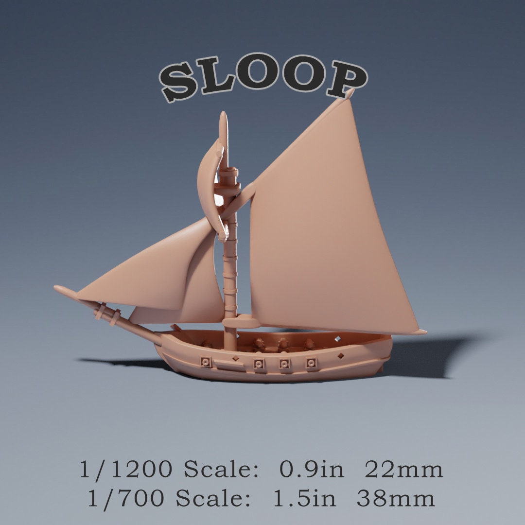Sloop Squadron Sailing Ship Miniatures 1/1200 Models - Etsy