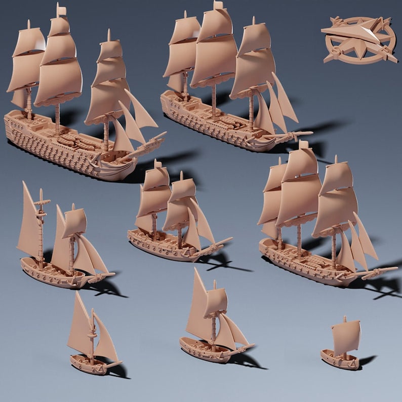 Sailing Ship Miniatures 1/489 Fleet Pack Models Warship - Etsy
