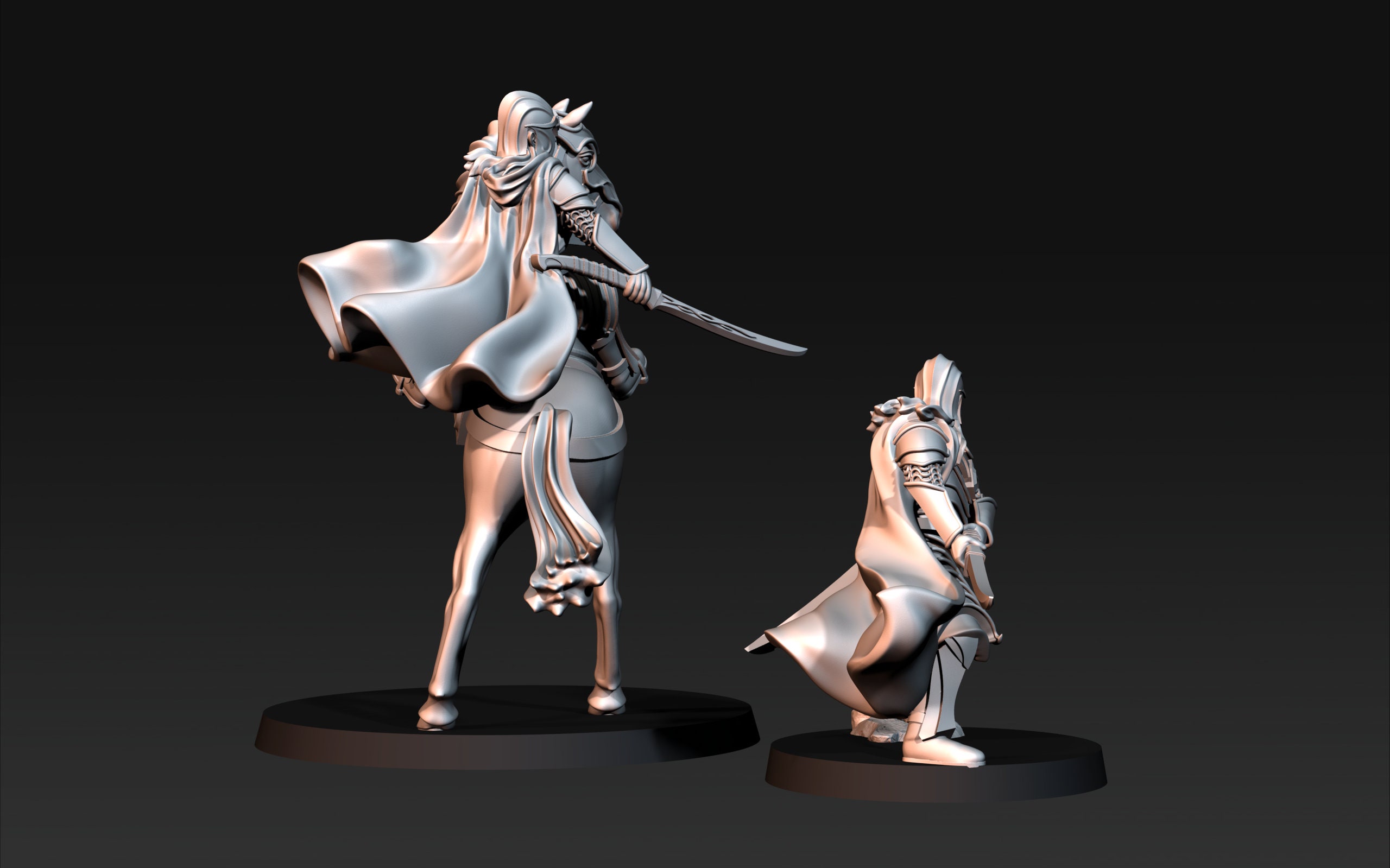 2 Elven Demon Slaughterer Foot/mounted Miniatures - Etsy