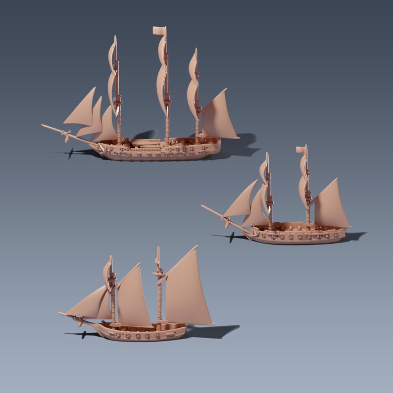 Sailing Ship Miniatures Brig Frig Schooner Pack | 1/700 Scale - Etsy