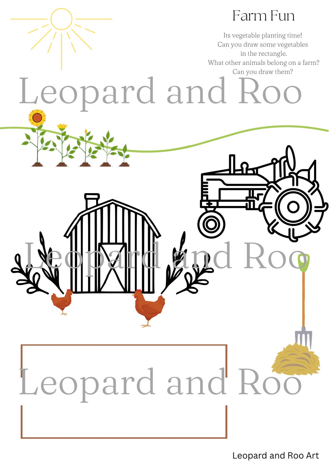 Farm Activity Sheet for Kids - Etsy