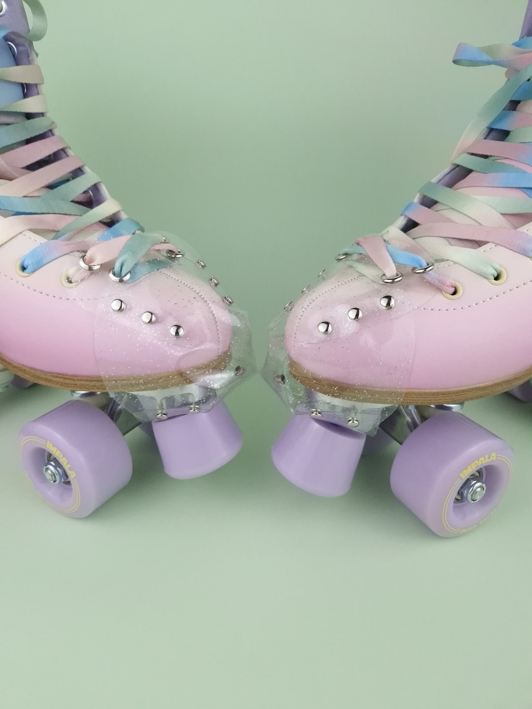 Sparkle Transparent Decorative Toe Caps for Roller Skates Heart Shaped ...