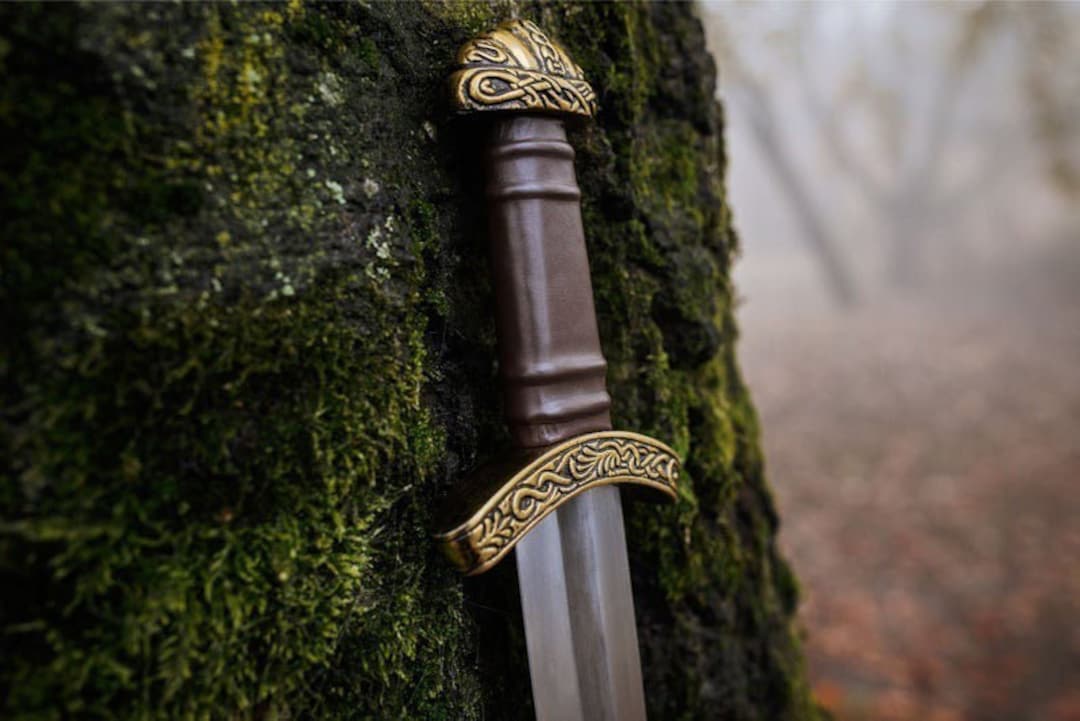 Hand Forged Viking Sword With Shoulder Strap Scabbard / Sheath ...