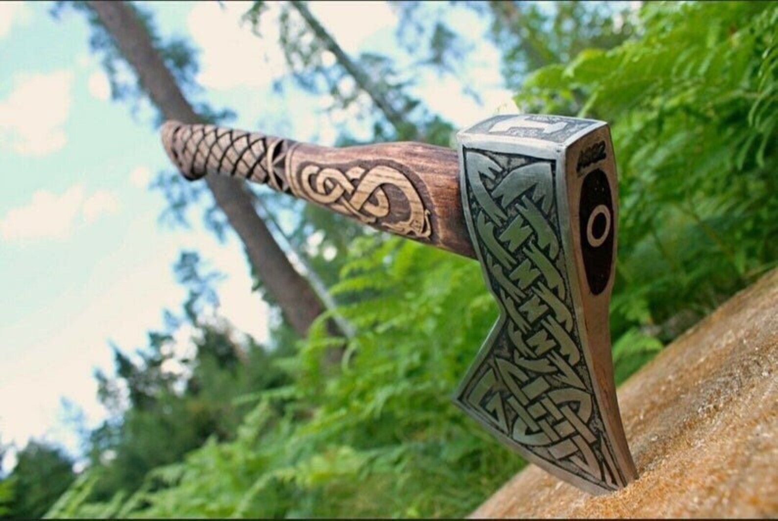 Custom Handmade Viking Axe, Amazing Handmade Engraved Handle With ...