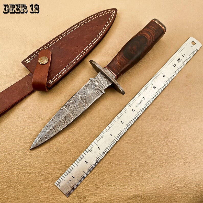 Rare Custom Blood Groved Dagger 17, Satin Double Edge Dagger 12 ...
