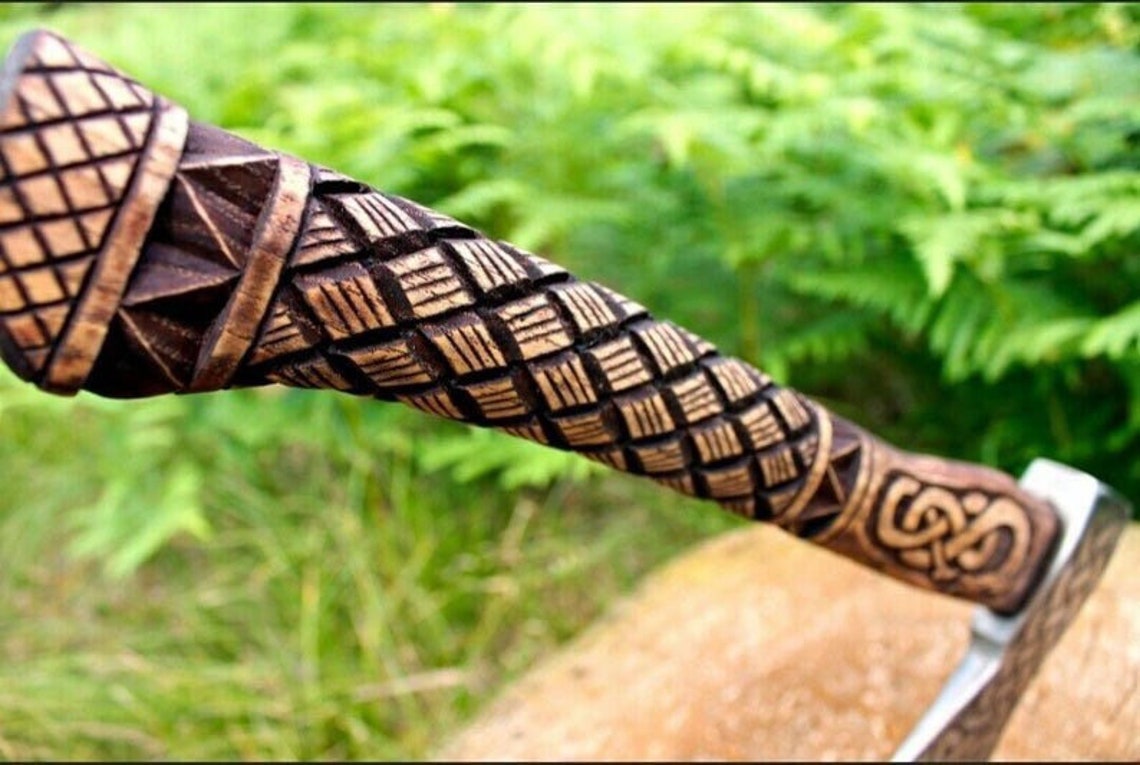 Custom Handmade Viking Axe, Amazing Handmade Engraved Handle With ...