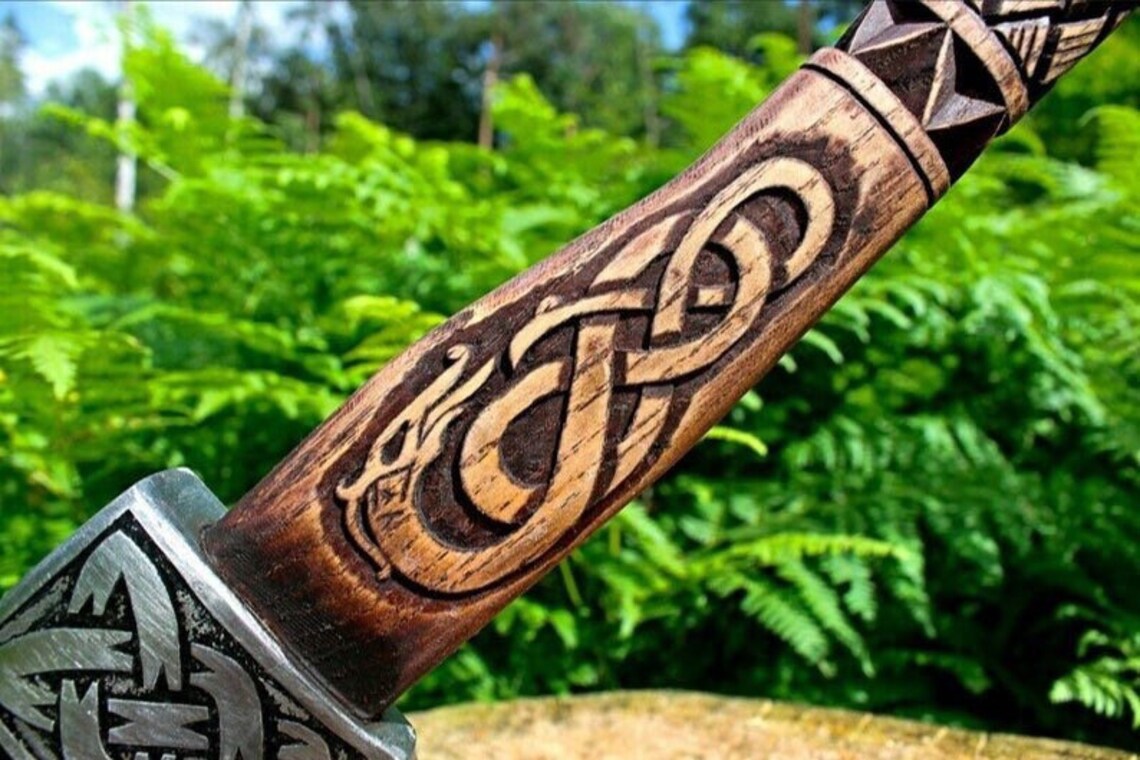 Custom Handmade Viking Axe, Amazing Handmade Engraved Handle With ...
