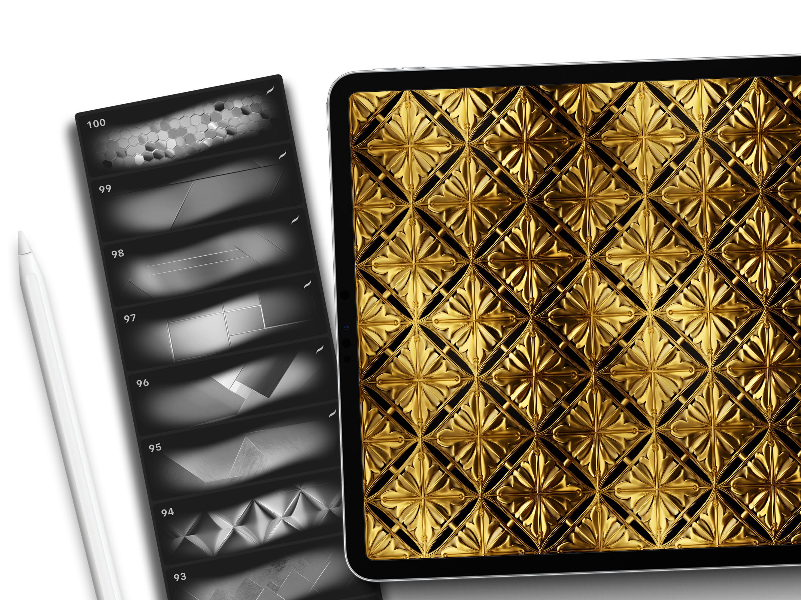 100 Procreate Gold Textures, Seamless Metalic Textures - Etsy