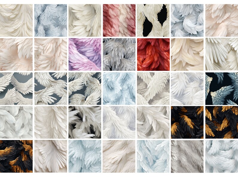 100 Procreate Wing Textures, Angel Wings Seamless Brushes - Etsy