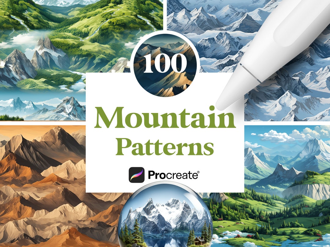 100 Procreate Mountains Patterns, Digital Download - Etsy