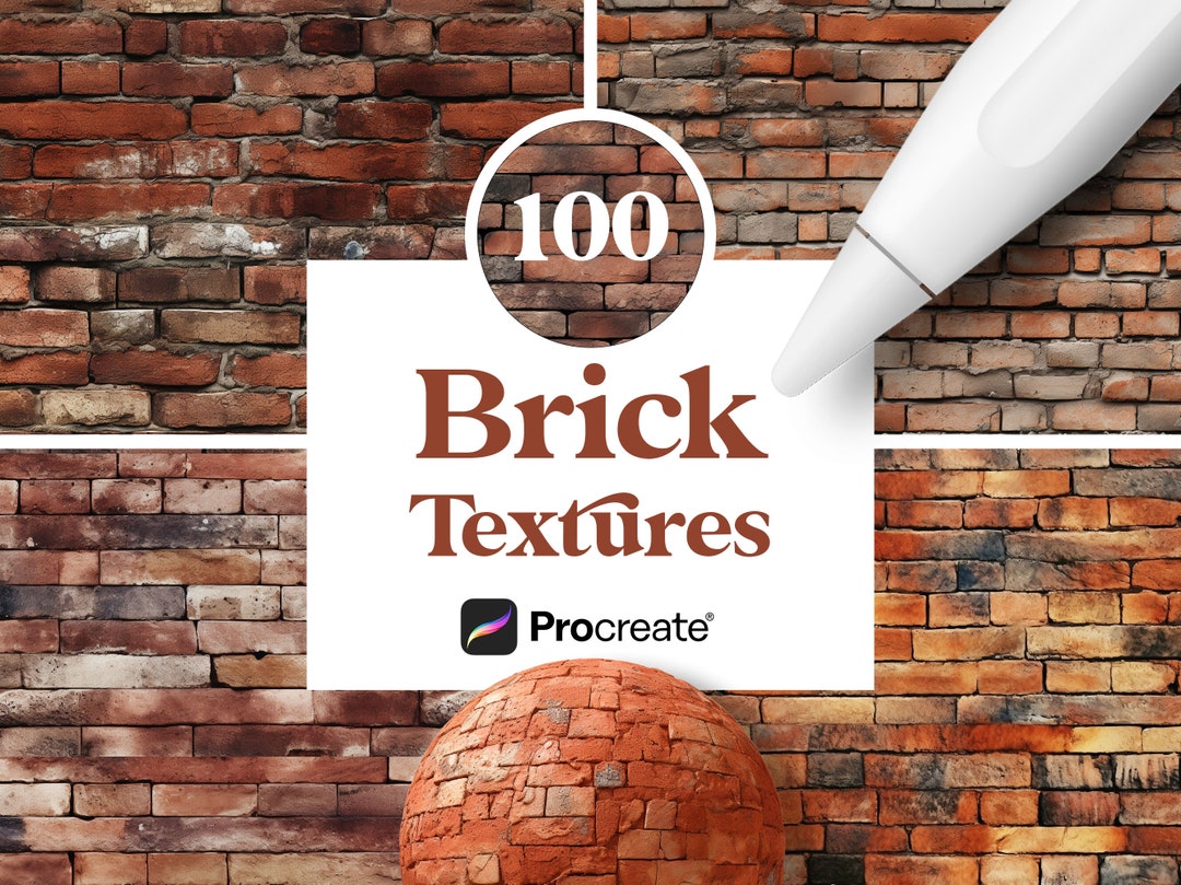 100 Brick Procreate Textures, Masonry Brush, Digital Download - Etsy