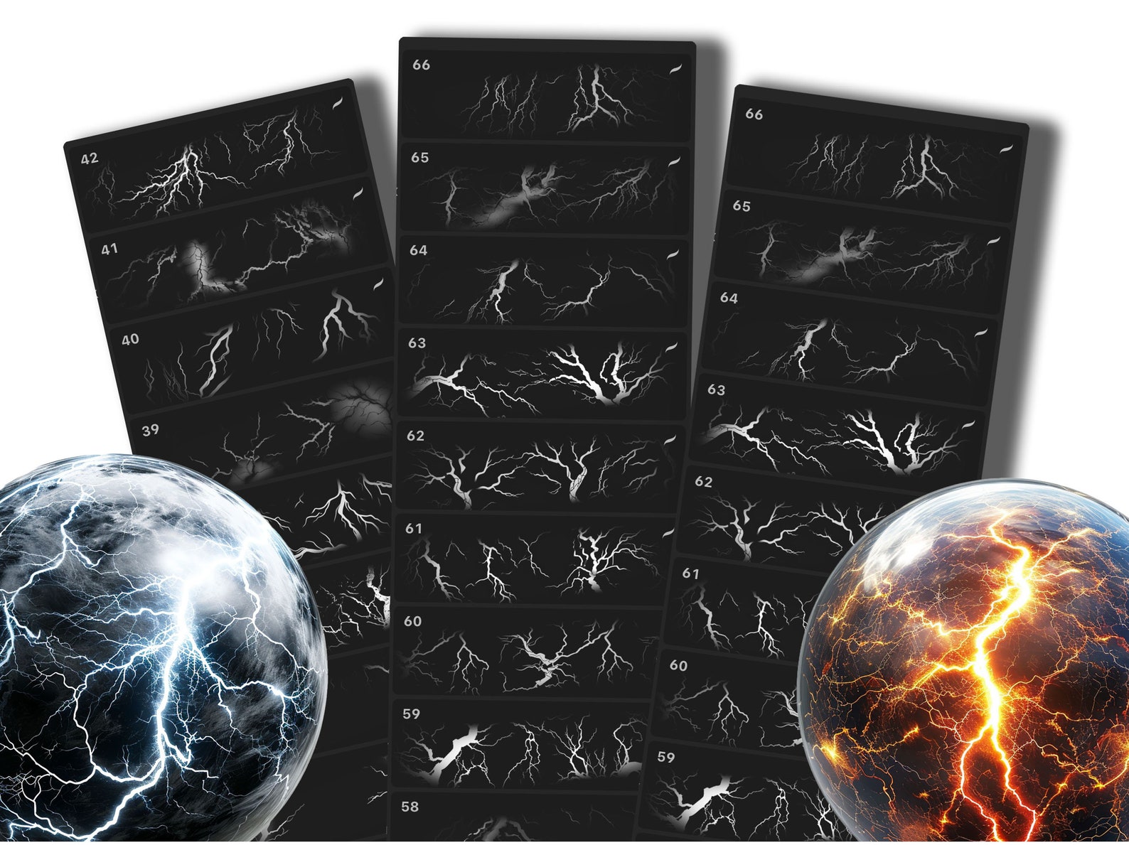 100 Procreate Lightning Patterns, Thunderstorm Textures, Digital ...