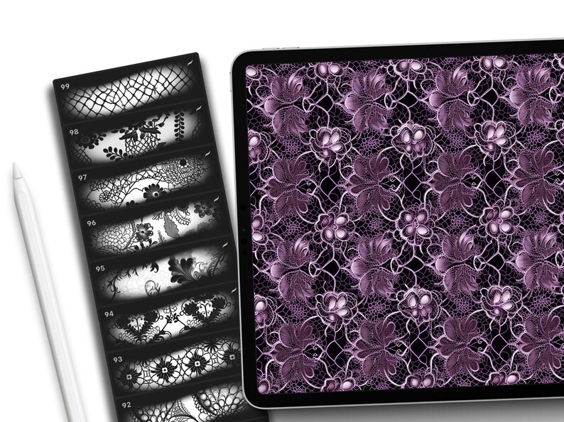 100 Lace Procreate Textures, Fishnet Patterns for Procreate, Digital ...