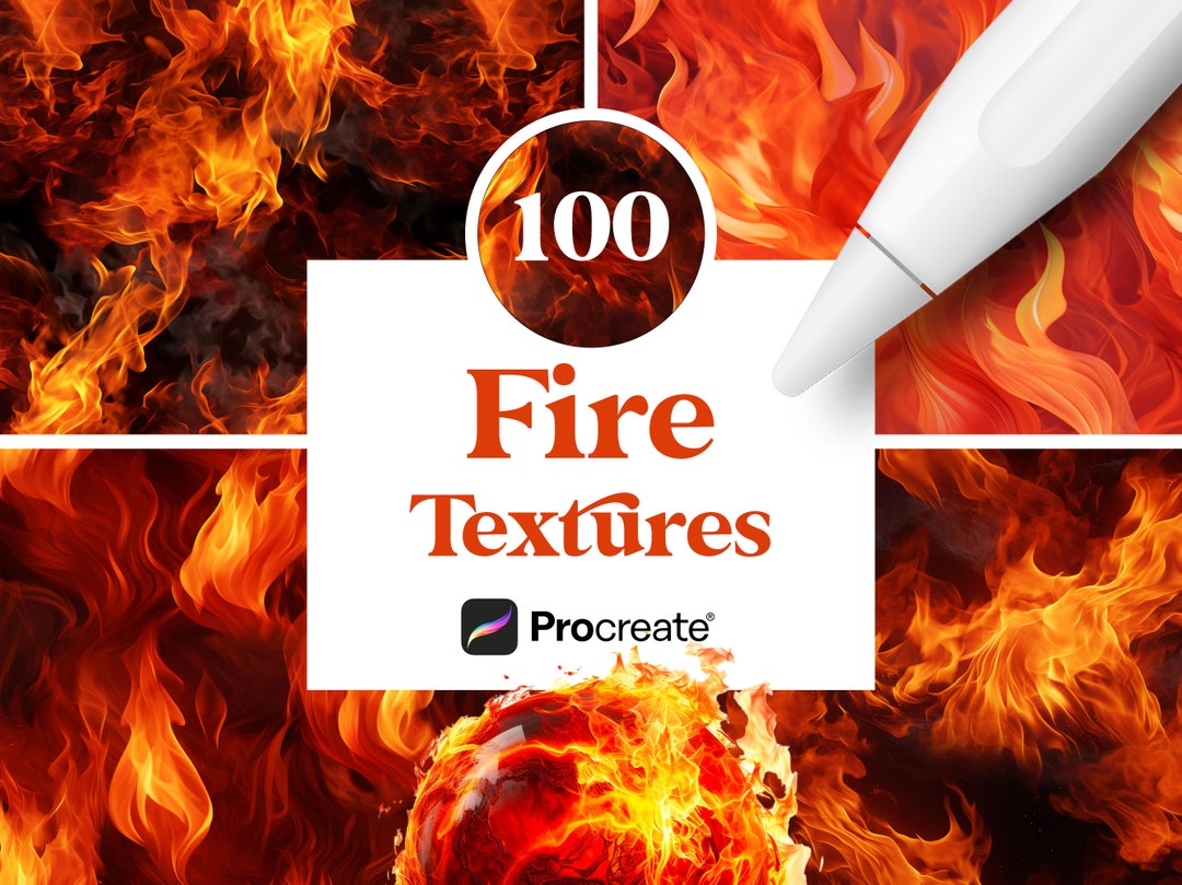 100 Procreate Fire Textures, Flame Brushes, Digital Download - Etsy