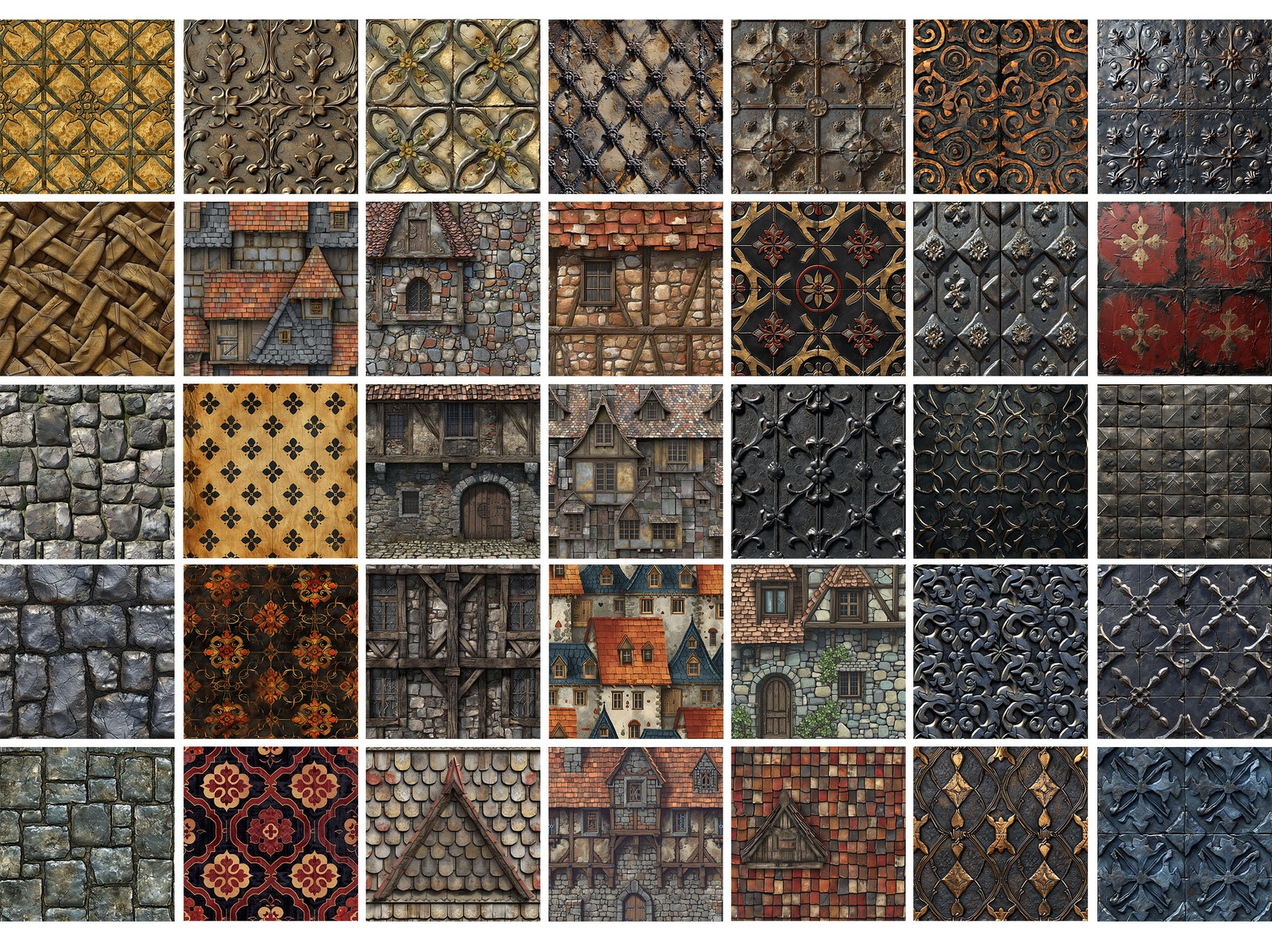 100 Procreate Medieval Textures, Armor, Castles, Banners and Fabric ...