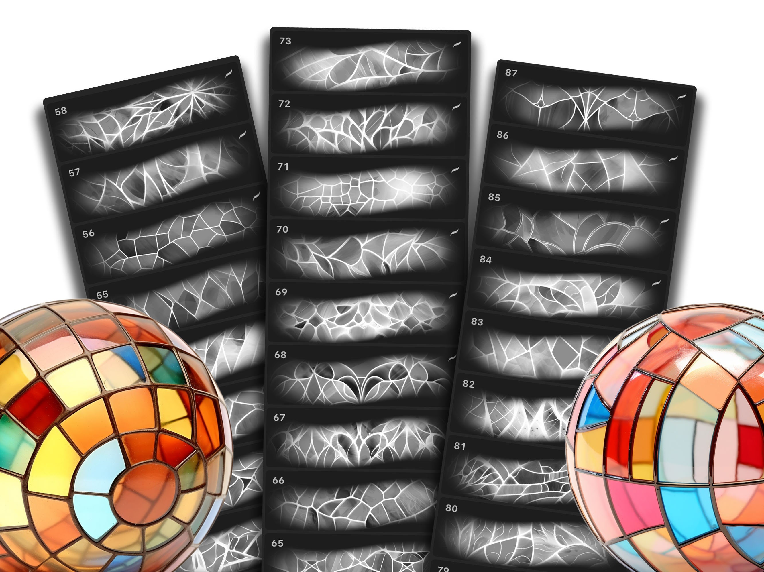 100 Procreate Stained Glass Textures, Mono Color Glass Mosaic for ...