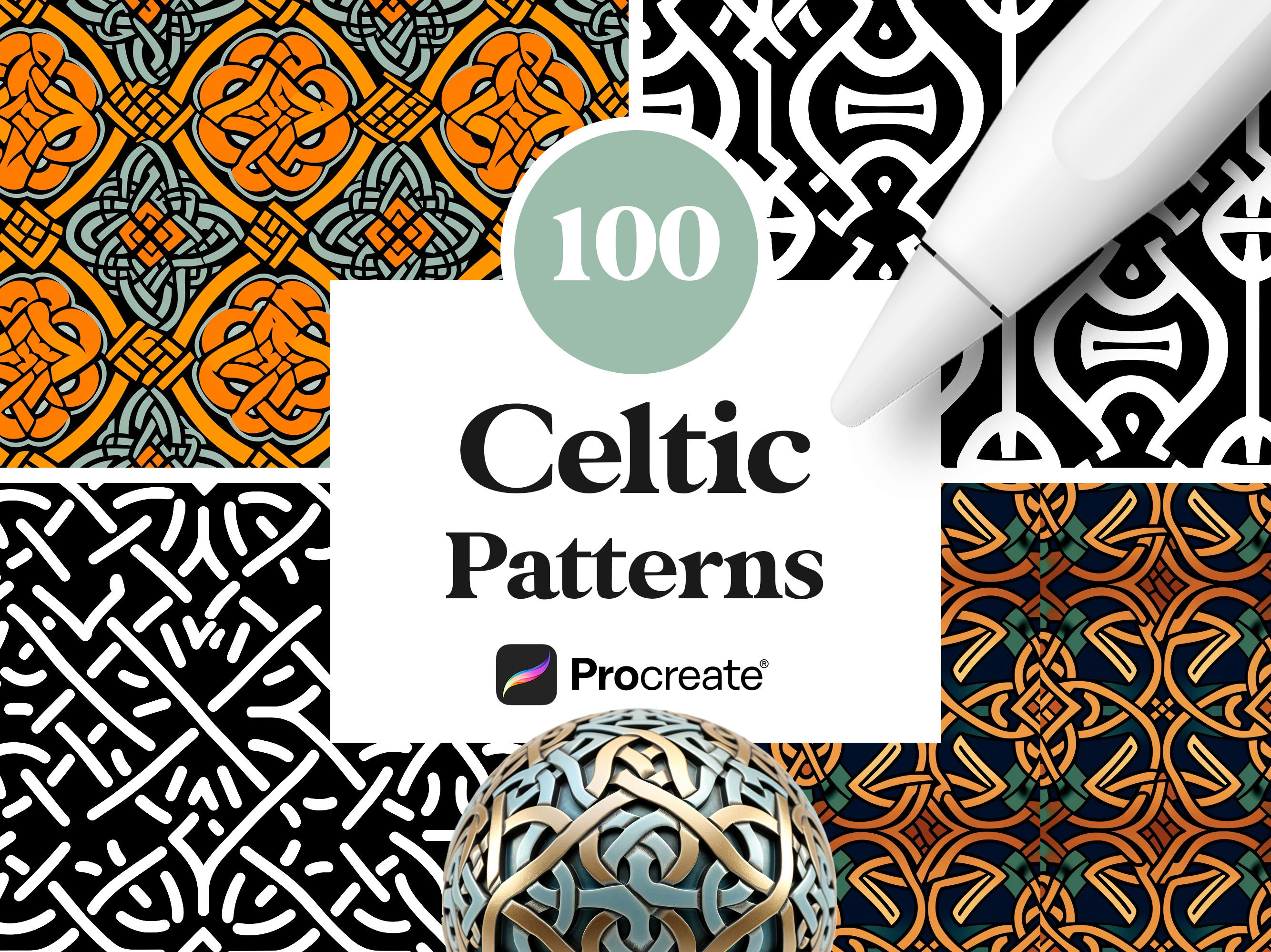 100 Celtic Patterns for Procreate, Digital Download - Etsy