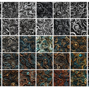 100 Procreate Biomech Textures, Digital Download - Etsy