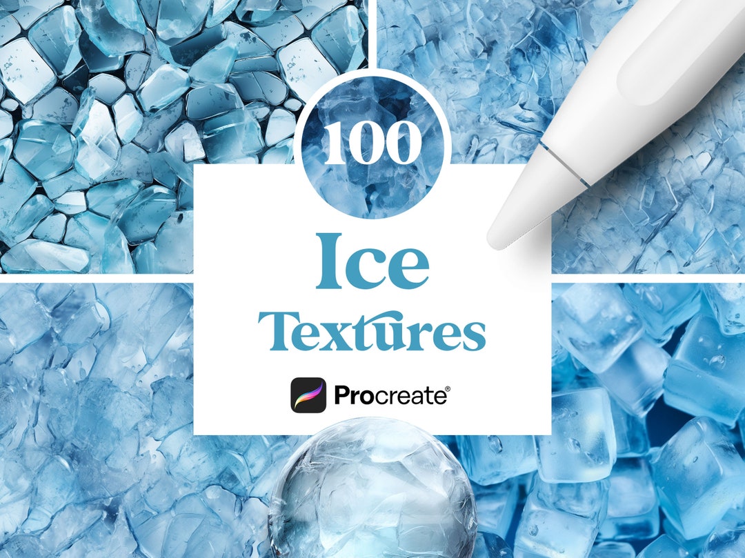 100 Procreate Ice Textures, Clear Ice Brush, Crushed Ice Brush, Digital Download - Etsy