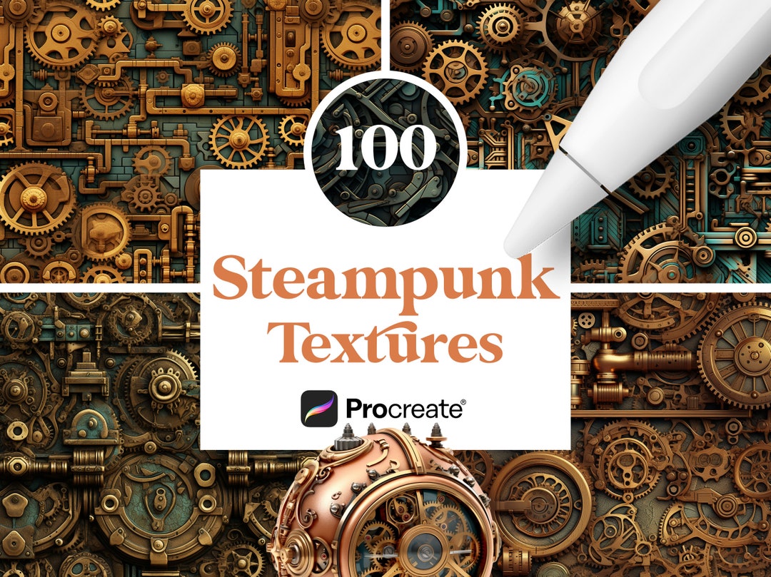 110 Steampunk Textures for Procreate, Seamless Patterns - Etsy