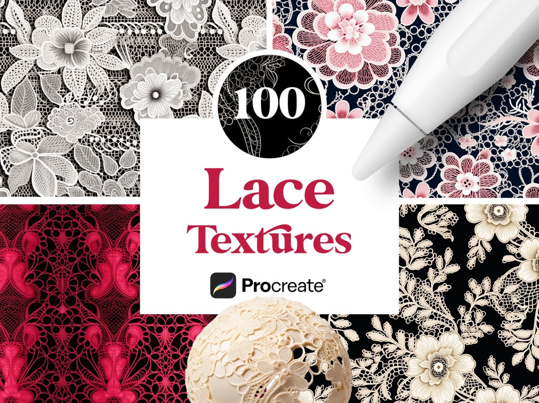 100 Lace Procreate Textures, Fishnet Patterns for Procreate, Digital ...