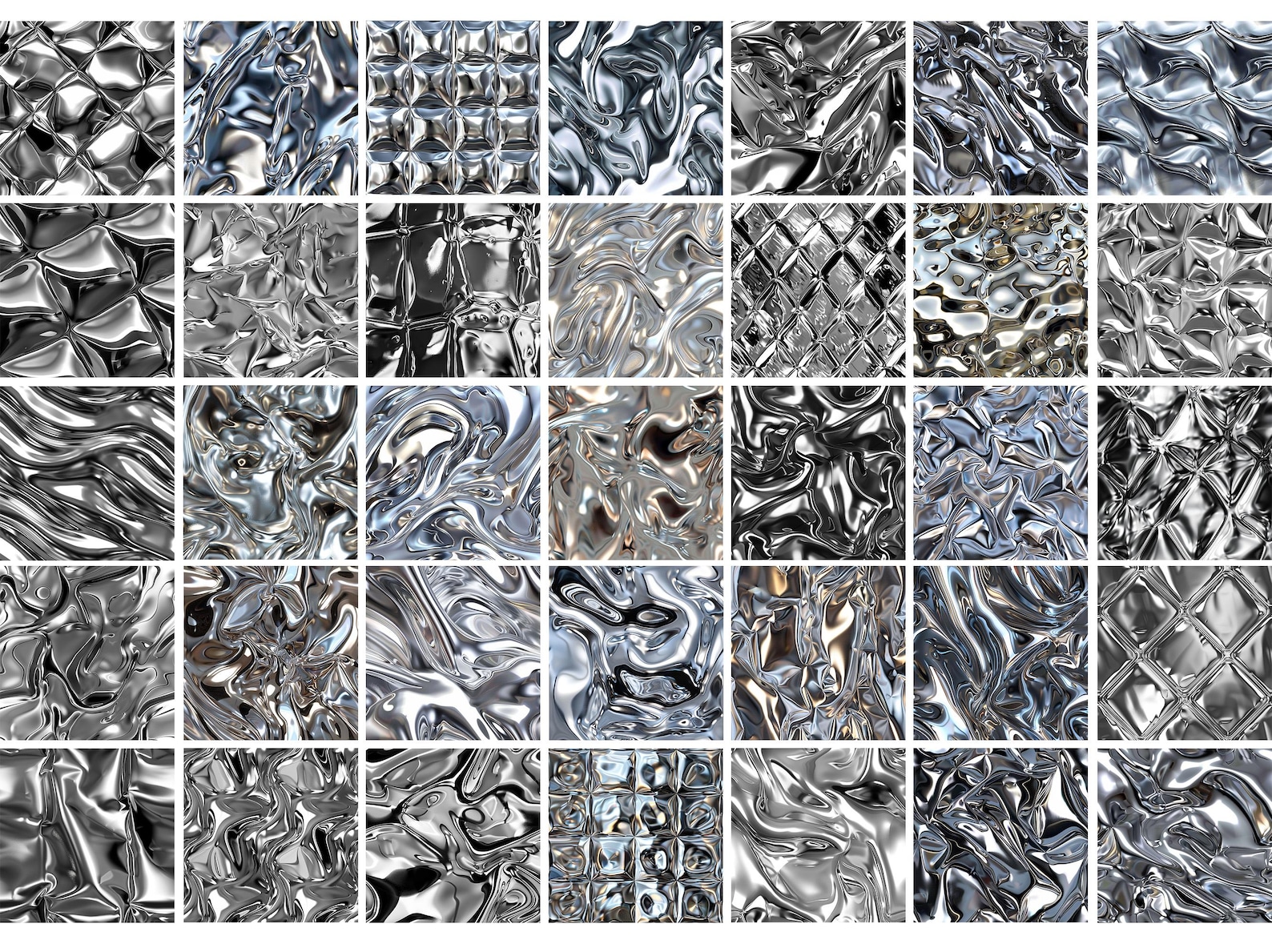 100 Chrome Textures for Procreate, Seamless Metallic Patterns for ...