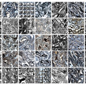 100 Chrome Textures for Procreate, Seamless Metallic Patterns for ...