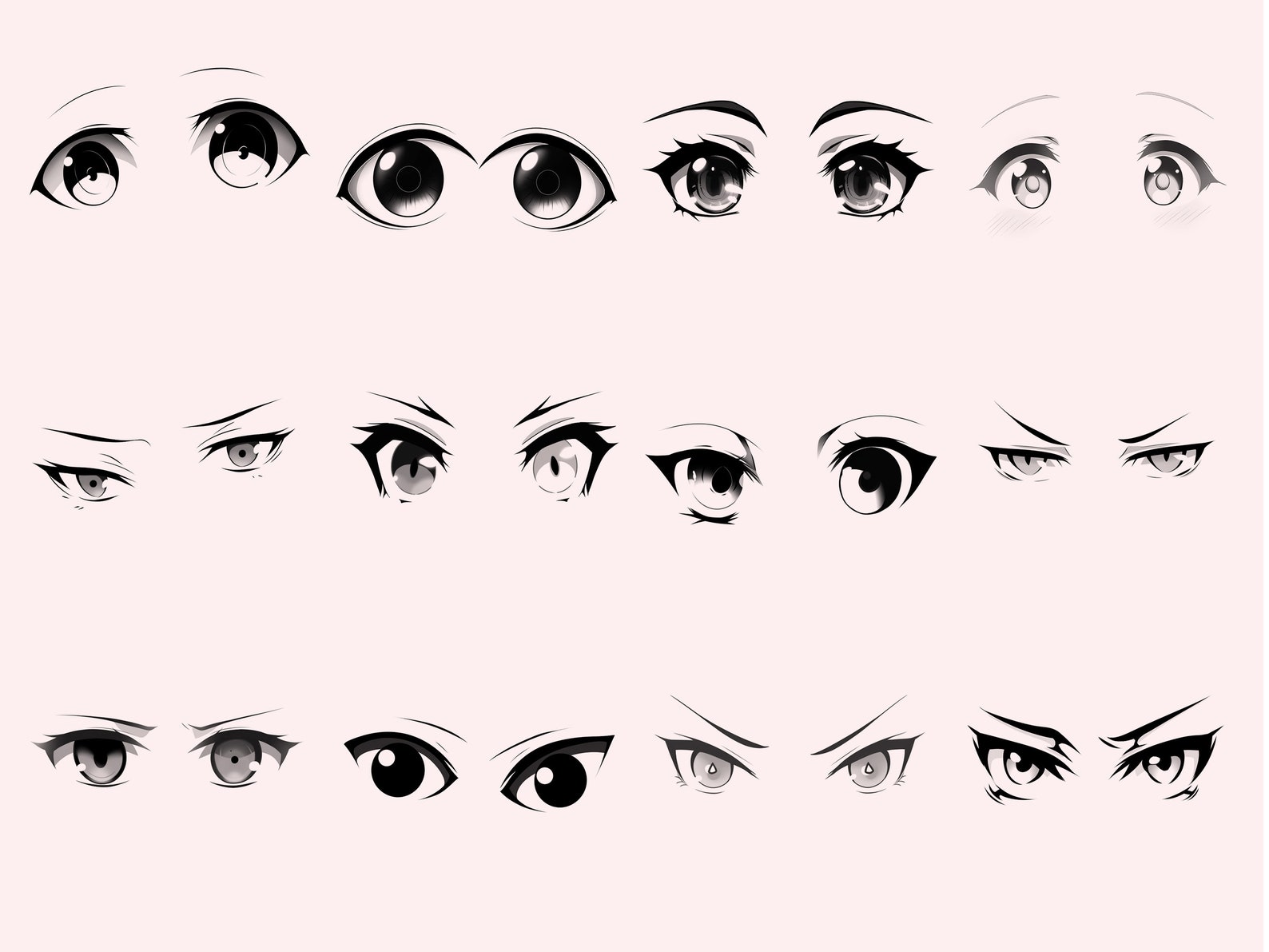100 Anime Eyes Stamps, Instant Digital Download - Etsy