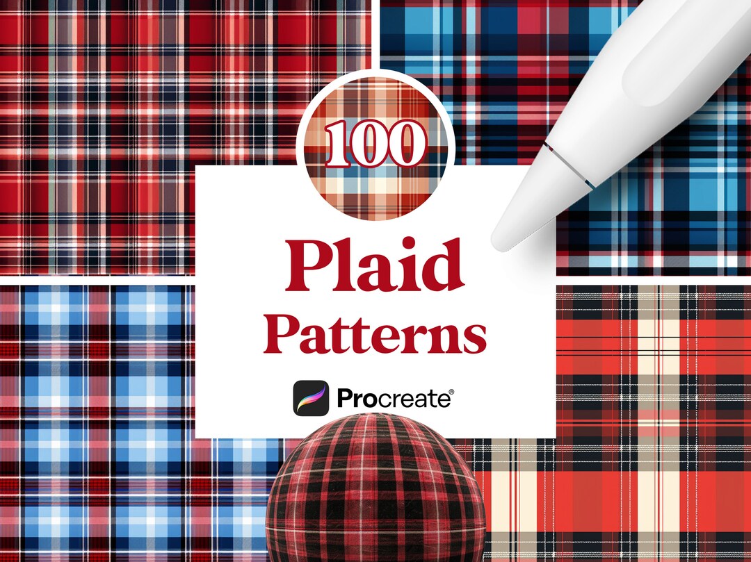 100 Plaid Textures for Procreate, Seamless Patterns - Etsy